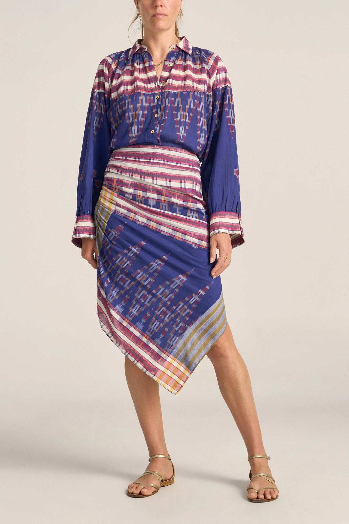 ILIO NEMA Aegis Skirt Ikat Scarf | Halcyon Atelier